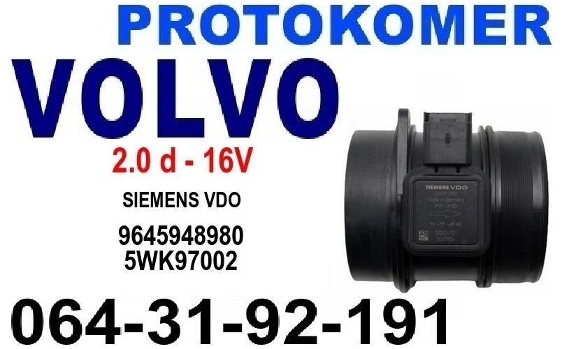 PROTOKOMER Volvo 2.0 D 16V - 9645948980 SIEMENS VDO 5WK97002