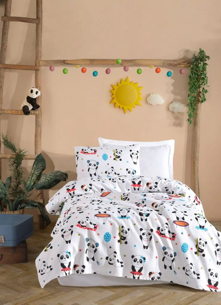 L'essentiel Maison Set Prekrivač i jastučnica LovePandas, 160x230 cm, Beli