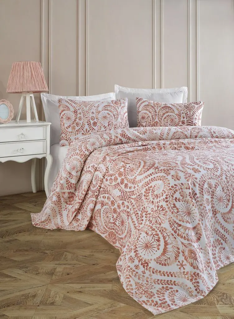 L'essentiel Maison Set Prekrivač i jasučnice Loop, 200 x 230 cm, Crveni