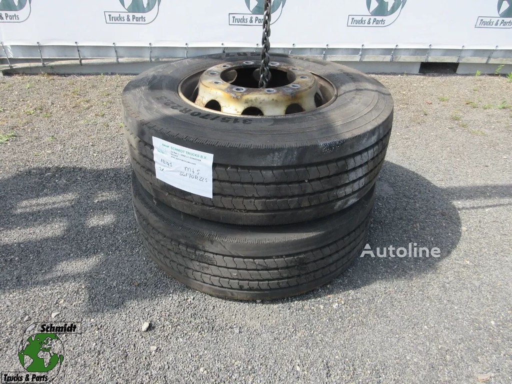 Aeolus 315 / 70 R 22.5 VOORBAND MET STAAL WIEL M+S PROFIEL 80 % guma za kamione