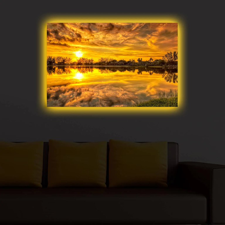 Wallity Slika na platnu sa LED osvetljenjem 45x70cm