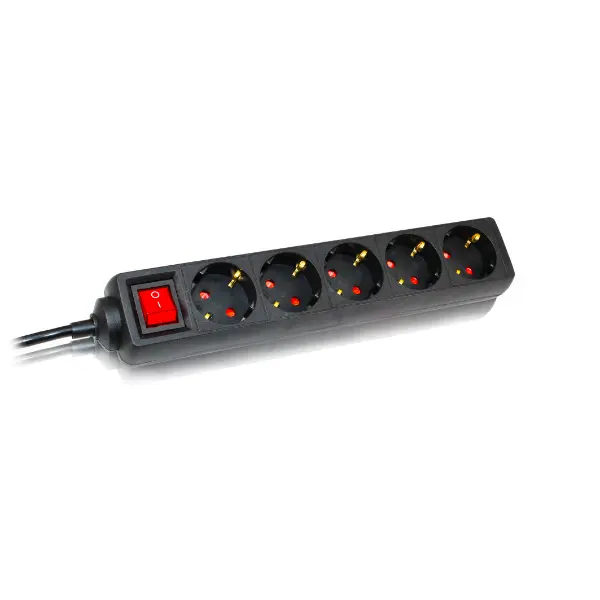 COMMEL Petostruka utičnica 16A 230V 3500W sk 3m crna