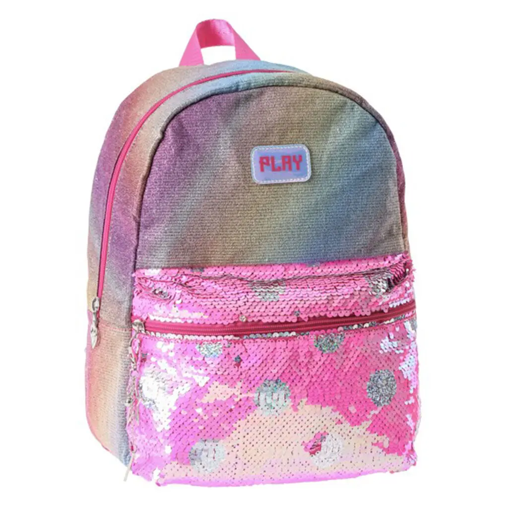 Play Školski ranac za devojčice Pop trend Glitter rainbow, Roze