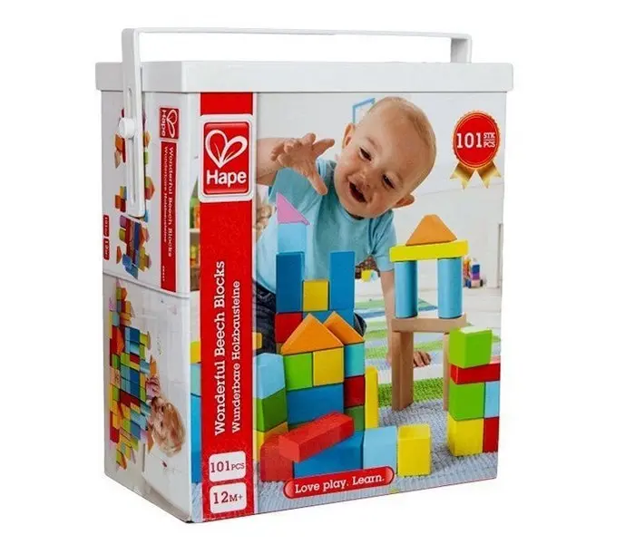 Hape Dečije drvene kocke, 101 komad E8247, 3+