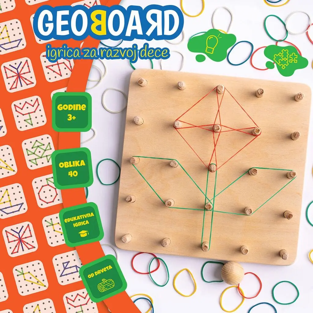 Edukativna igračka za razvoj dece Geoboard