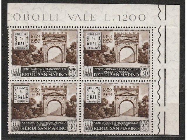 San Marino - 1959 - Stamp jubilee Romagne - MNH