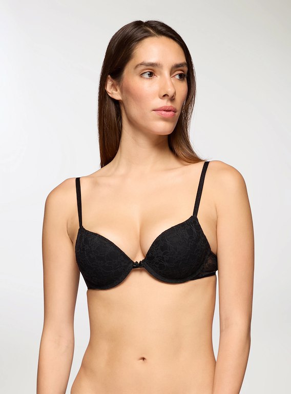 Super push-up brushalter od čipke Crna