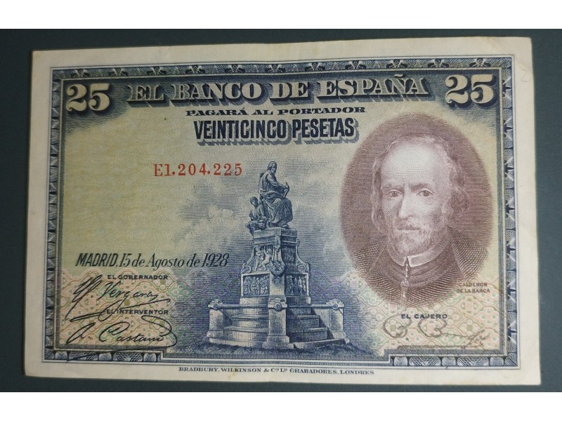C128 25 pesetas Spanija 1928