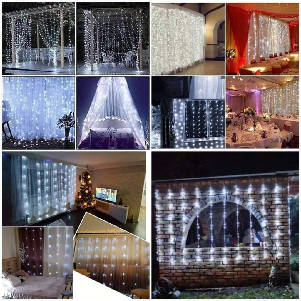 LED zavese 4x2m cena 2800din 6x2m cena 3700din Zuto, belo, sareno