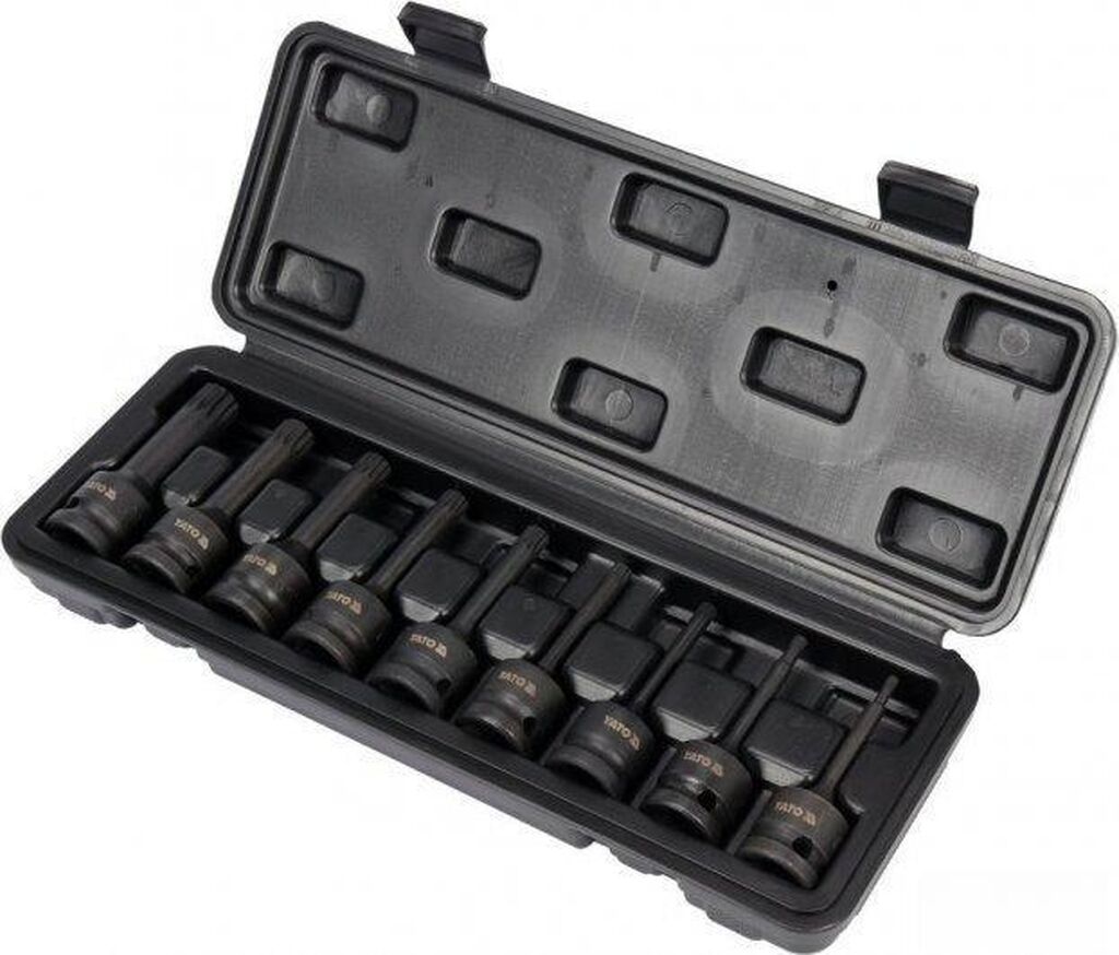 Set SPLINE udarnih ključeva – M4-M16, 9 kom, 1/2" PROFI – YATO Cena