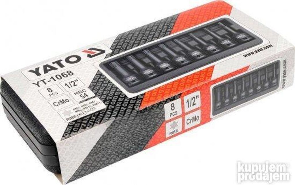 Set RIBE udarnih ključeva – RM5-RM13, 8 kom, 1/2" PROFI – YATO Cena