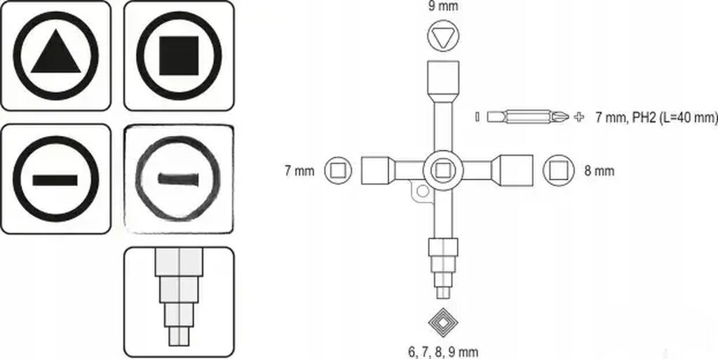 Univerzalni ključ za tehničke ormare i liftove Tip: PROFI Brend: Yato