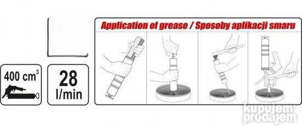 Mazalica pneumatska PROFI 400 g YATO (Poljska) Cena: 2.900 dinara