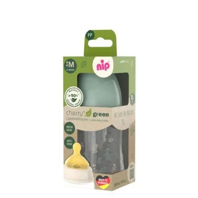 Nip Flašica Green, 240ml, 0m+, PP, M protok, Zelena
