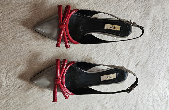 Prada BOW Patent Leather Sling back Pamps, orig