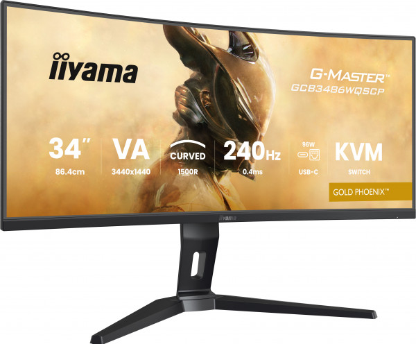 34'' UW VA-panel, Curved Gaming 1500R,G-Master Gold Phoenix, 3440x1440-240Hz (21:9),0,4ms (MPRT),500cdm HDR400,FreeSync Premium,Speakers,2xH