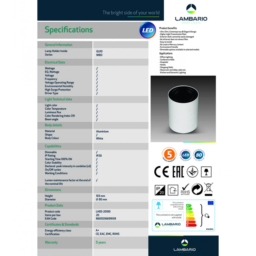 ROZETNA N/Z CRNA-BELO GU10 KRU