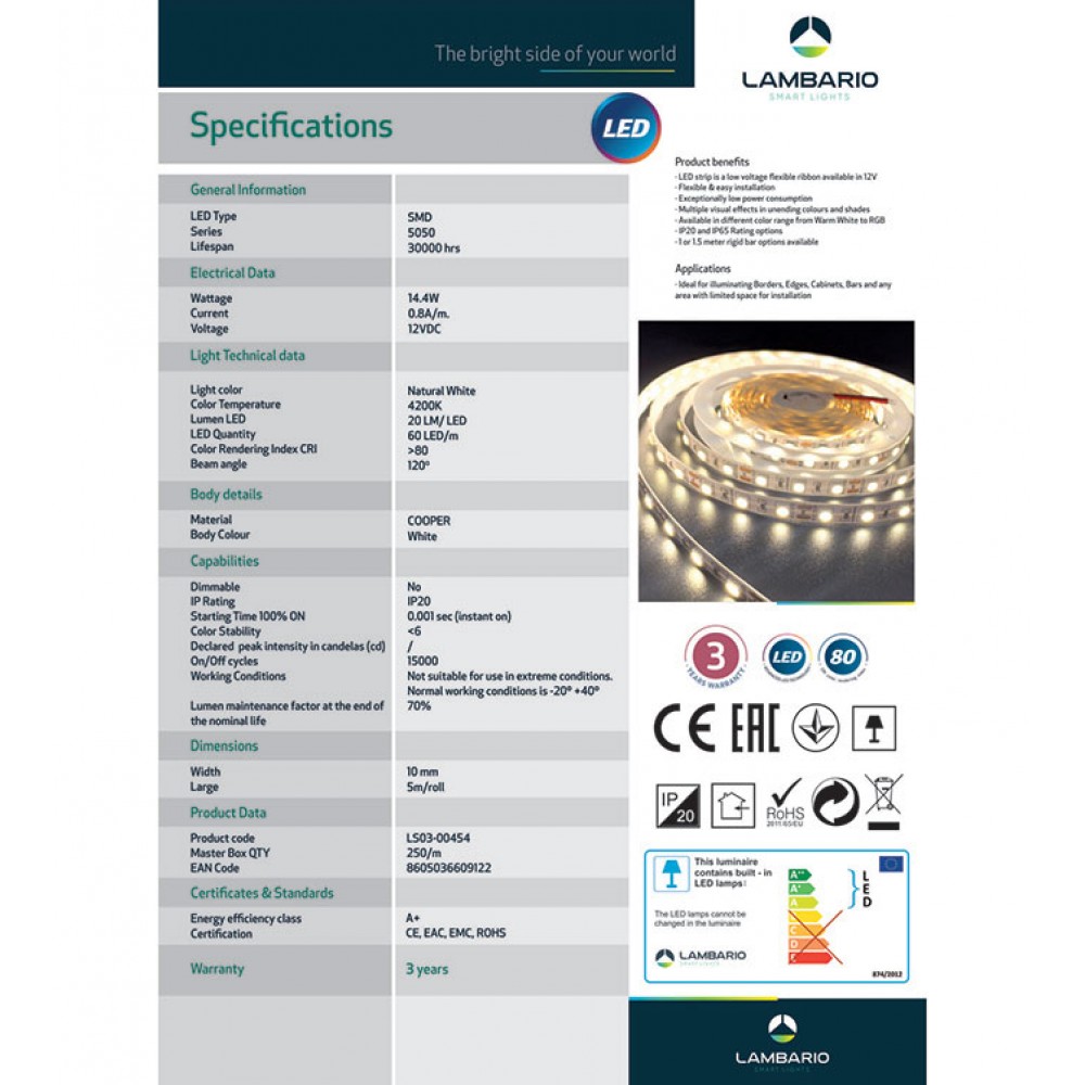 LED TRAKA 14.4W 4200K IP20 LAM