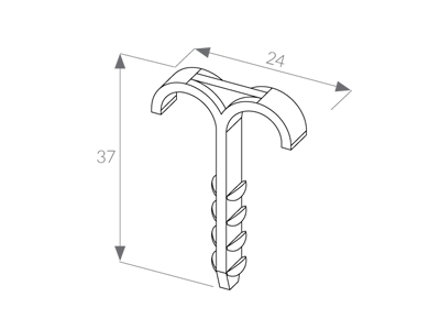 NOSAČ KABLA DVOREDNI TEM 12/25