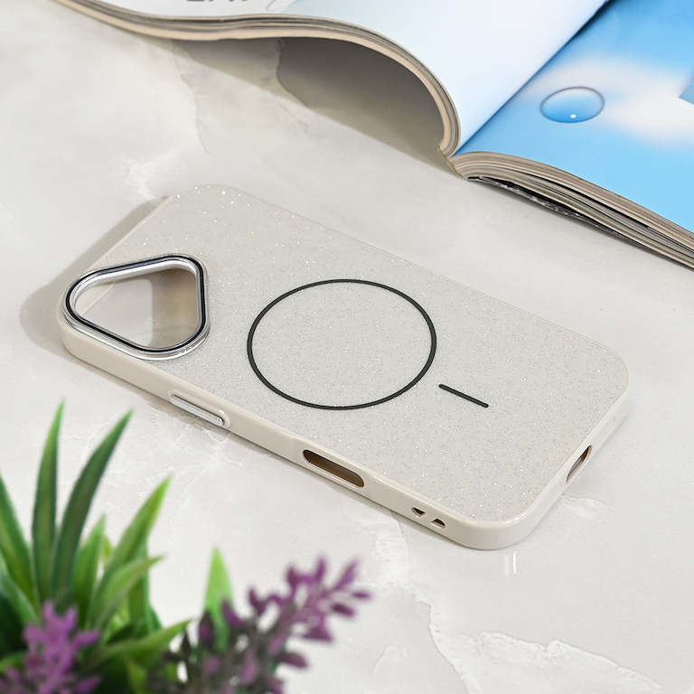 Zastitna maska (futrola) Magsafe Sparkle Dust - iPhone 17 6.3 srebrna