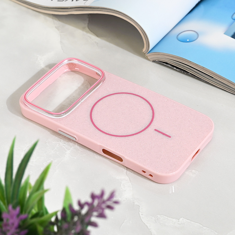 Zastitna maska (futrola) Magsafe Sparkle Dust - iPhone 17 Pro roze