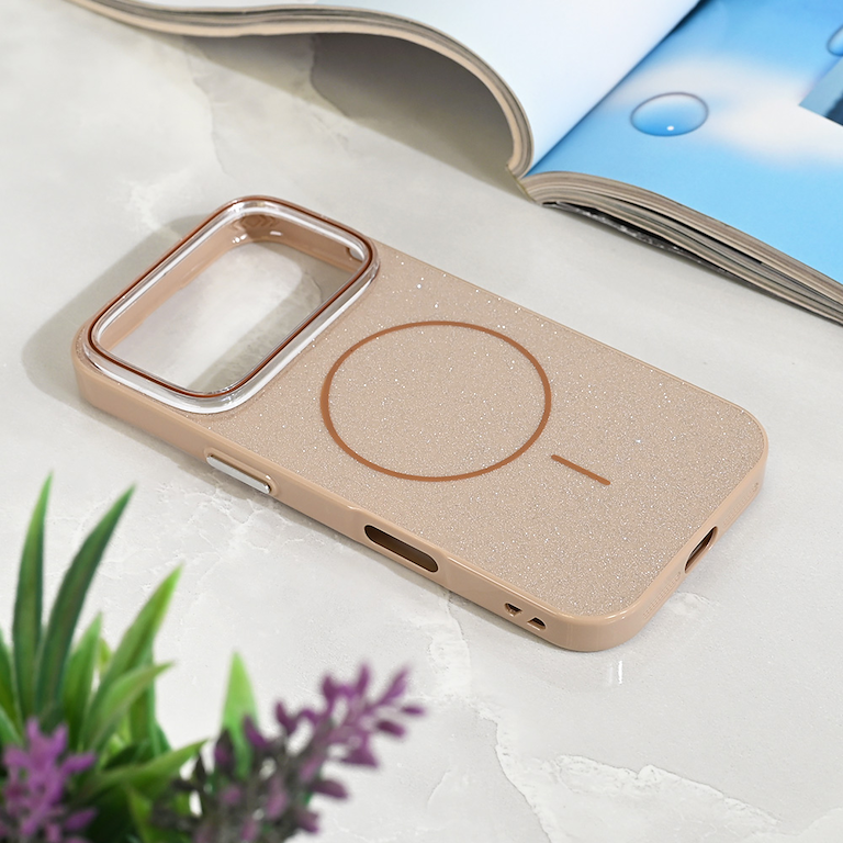 Zastitna maska (futrola) Magsafe Sparkle Dust - iPhone 17 Pro zlatna