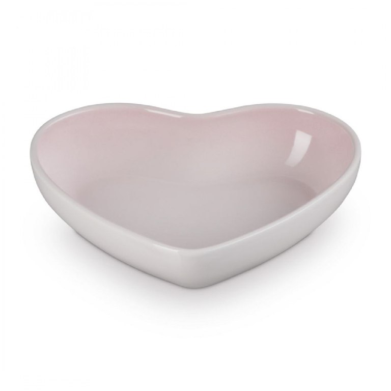 Le Creuset keramički duboki tanjir srce, 20 cm, Shell Pink
