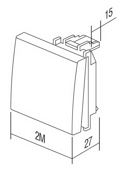 Tipka 2M bež bez ind.