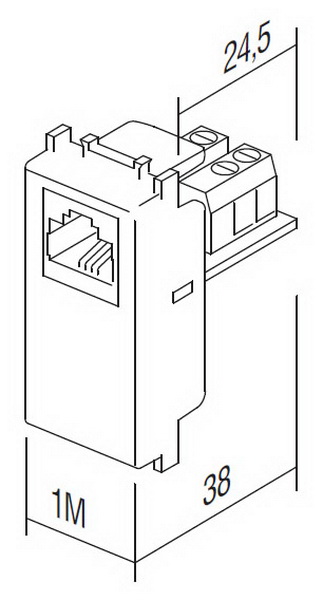 PRIKLJ TEL RJ11 6/4 1M CRNA