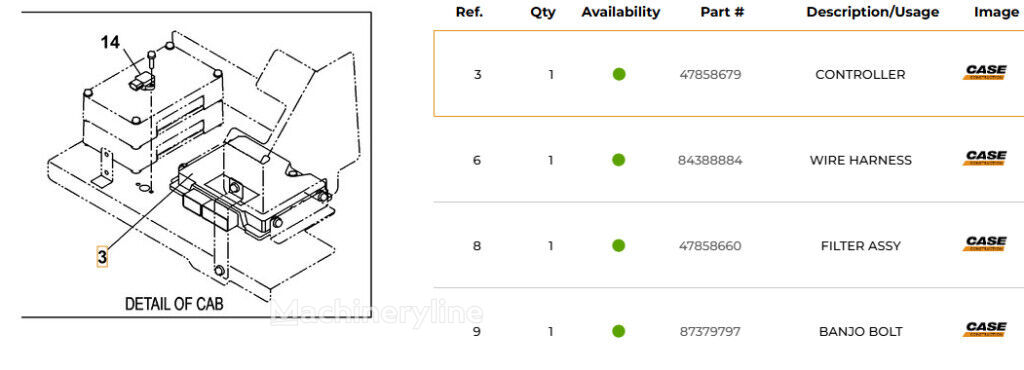Case 47858679 upravljačka jedinica za GH-4HK1XKSS01 građevinske mašine