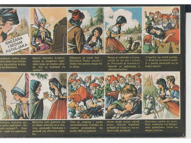 Snežana i sedam patuljaka-razglednica bajka