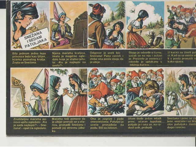 Snežana i sedam patuljaka-razglednica bajka