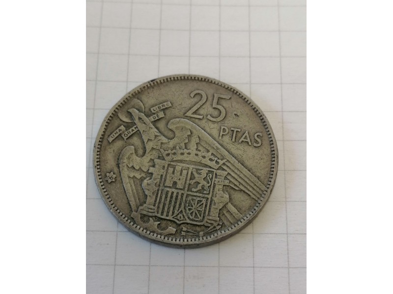 25 PEZETA 1957.ŠPANIJA