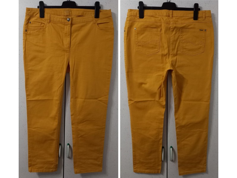 **CANDA** efektne oker žute farke-pantalone 44-46