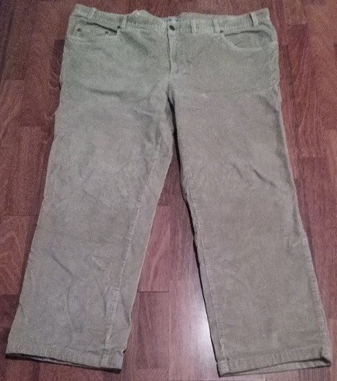 VELIKE muške, bež, somot pantalone Joh. F. Gee