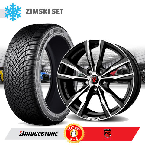 215/55 R18 SET Z BRIDGESTONE + REDS K2 MB POL 5/114.3 + TPMS