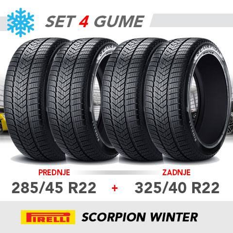 285/45 R22 x2 + 325/40 R22 x2 PIRELLI S-WNT MO dot21 SET 4 GUME