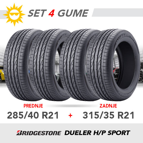 285/40 R21x2 + 315/35 R21x2 dot22 NO BRIDGESTONE DH/P SPORT-SET 4 GUME