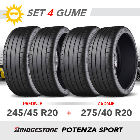 245/45 R20x2 + 275/40 R20x2 BRIDGESTONE POTENZA SPORT -SET 4 GUME