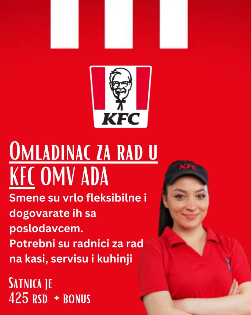 Omladinci Za Rad U Kfc OMV ADA-DT Privremeni poslovi