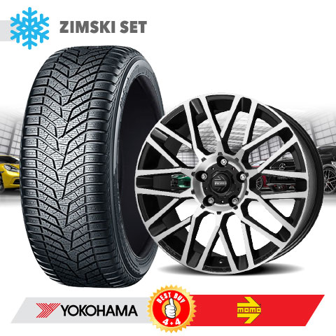 225/50 R18 SET Z YOKOHAMA + MOMO REV MB POL 5/112 + TPMS