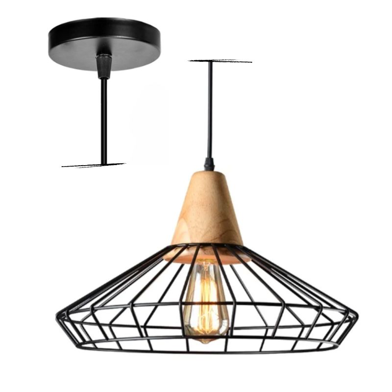 MEGGA, VESTA VISILICA 1R E27 BK WOOD, 00889