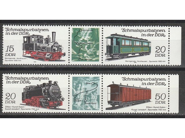 DDR - 1983 - Narrow Gauge Railways in the GDR - MNH