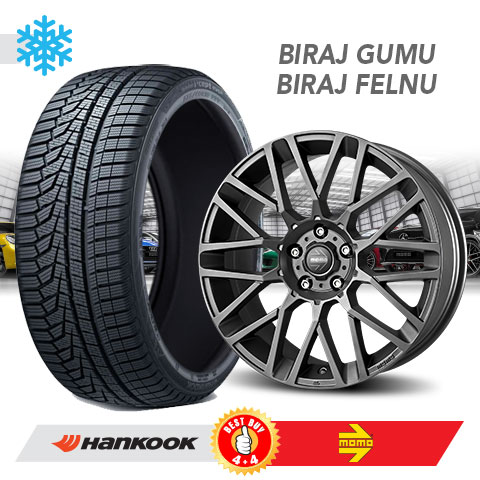 205/60 R16 SET Z HANKOOK + MOMO REV 5/114.3