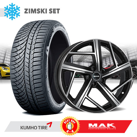 245/40 R19 SET Z KUMHO + MAK QVA BM POL 5/112 + TPMS