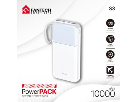 FANTECH Power bank Prenosiva baterija Fantech S3 10000mAh, 10W beli