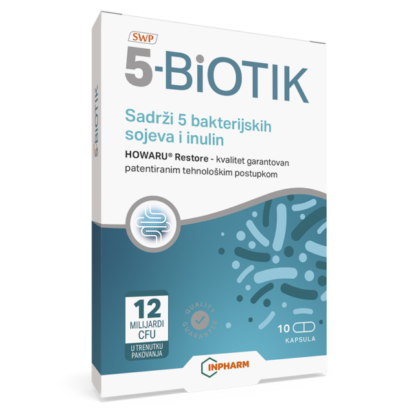 5-BIOTIK, Inpharm, probiotik plus prebiotik, 10 kapsula