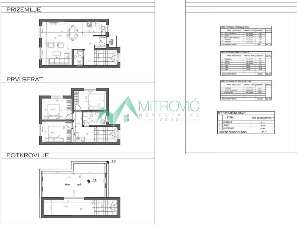 Četvorosoban stan na prodaju, 145m2, 268.274€