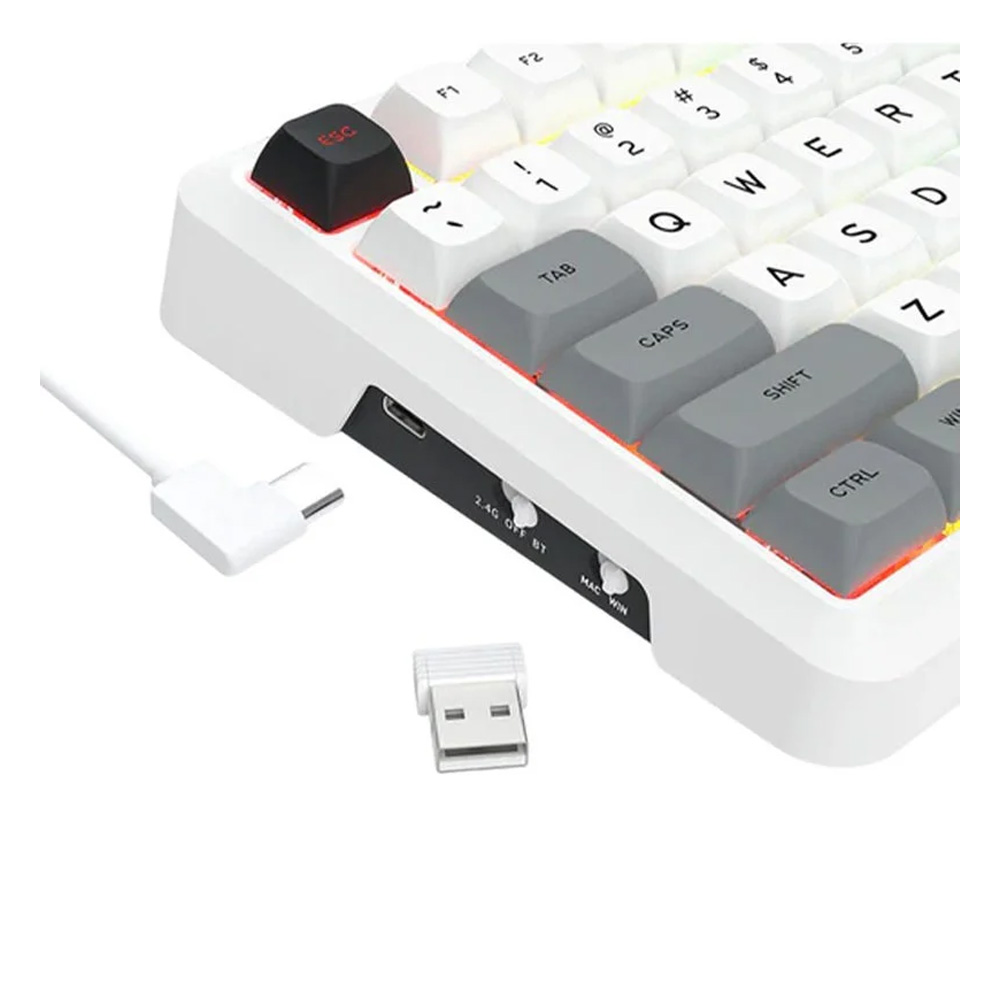 Bragi Pro K688 Wired/2.4G/BT Mechanical Keyboard White