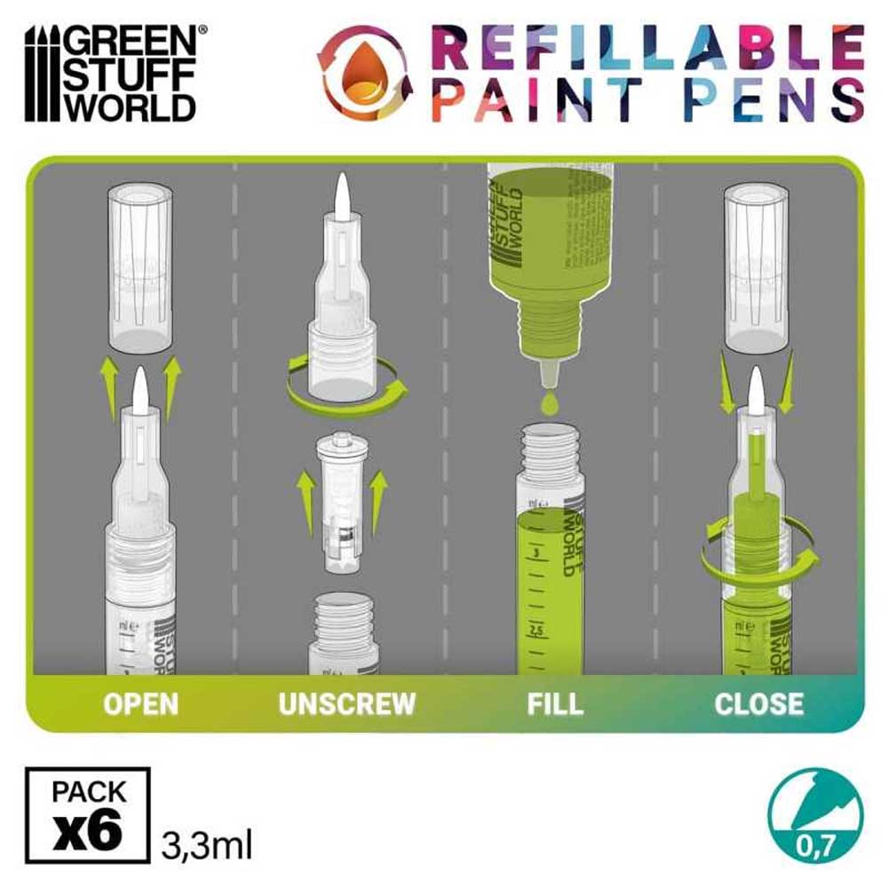 Refillable marker - 0,7mm (Pack x6)